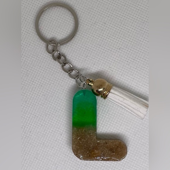 Other | Epoxy Resin Beach Letter Keychain | Poshmark